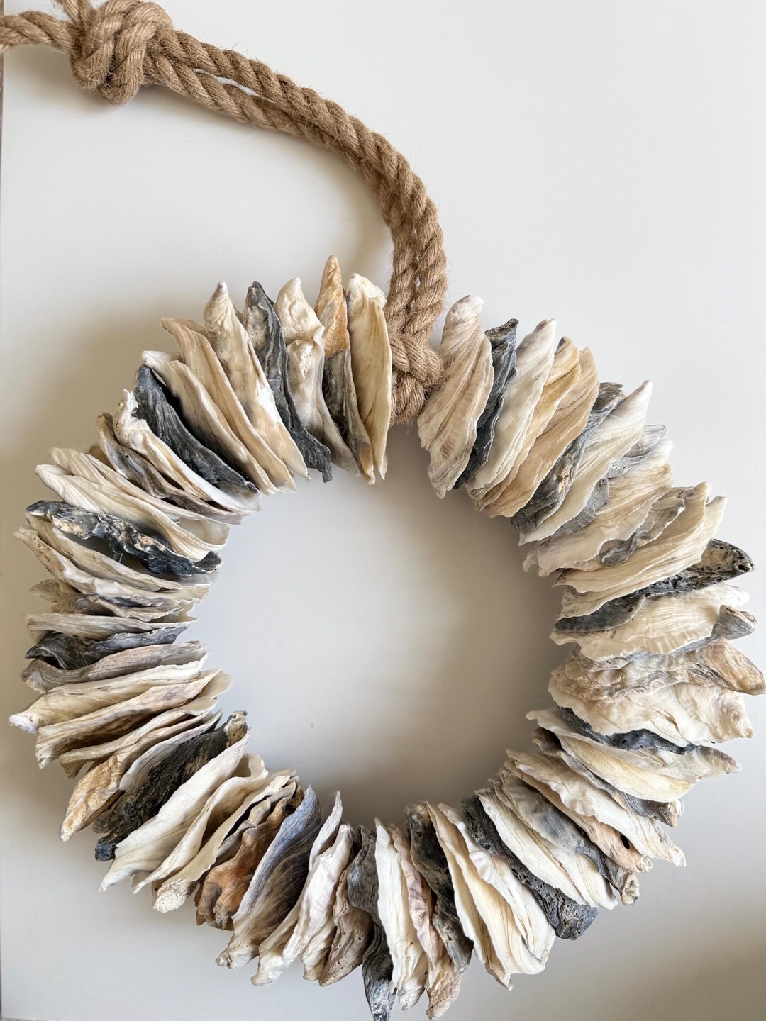 10" Oyster Shell Wreath, Oyster Wreath, Coastal Oyster Wreath, Oyster ...
