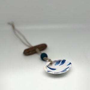 Clamshell and Driftwood Ornament, Clamshell Ornament, Decoupaged ...