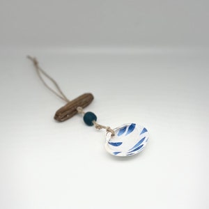 Clamshell and Driftwood Ornament, Clamshell Ornament, Decoupaged ...