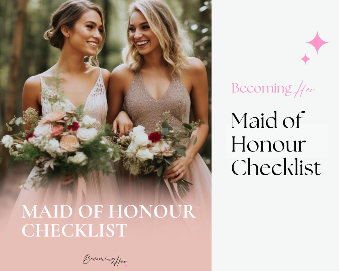 Maid of Honor Checklist | Cheif Bridesmaid Planner | Wedding to Do List ...