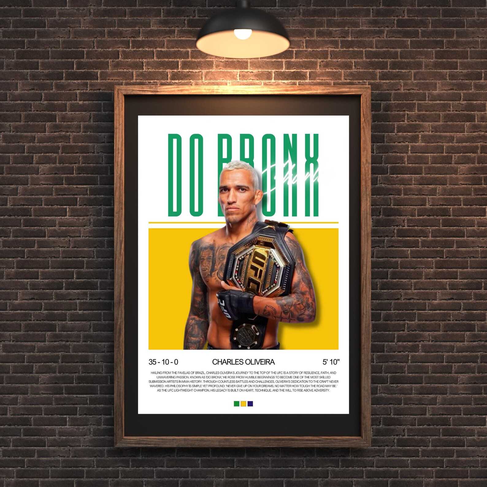 Charles Oliveira UFC Champion Poster - Do Bronx Brazil Fight Art ...