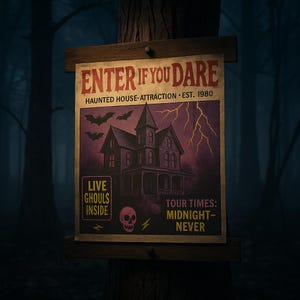 Enter If You Dare – 80s Haunted House Brochure Poster | Retro Horror ...