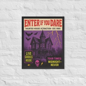 Enter If You Dare – 80s Haunted House Brochure Poster | Retro Horror ...