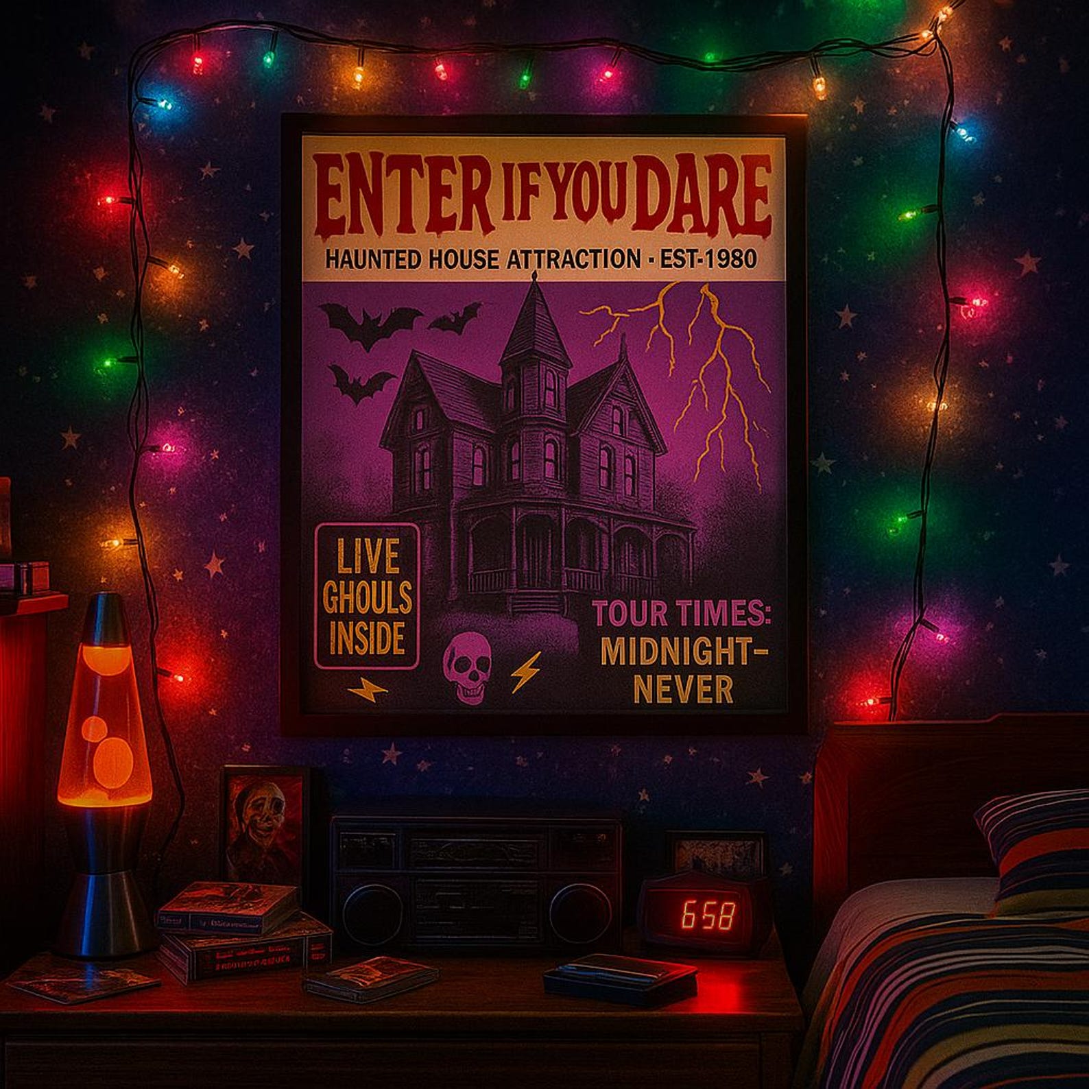 Enter If You Dare – 80s Haunted House Brochure Poster | Retro Horror ...