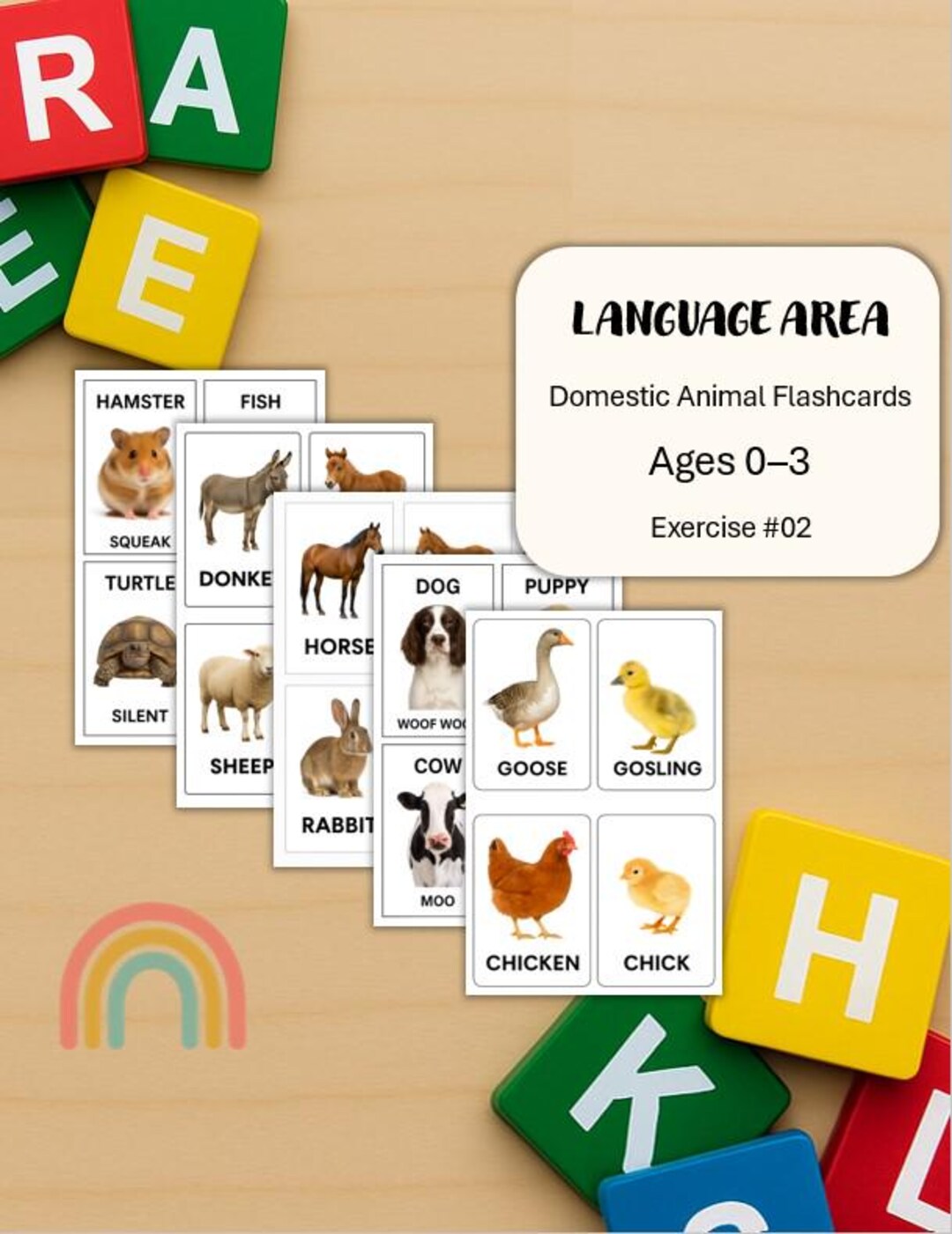 Domestic Animal Flashcards | Language Area | Ages 0–3 | Exercise #02 ...