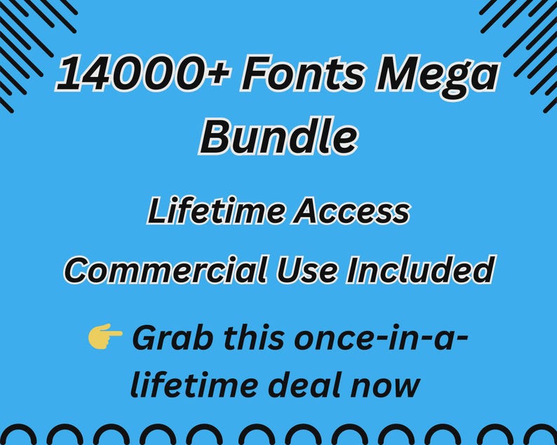 14000+ Mega Fonts Bundle, Script Fonts, Font for Cricut, Procreate ...