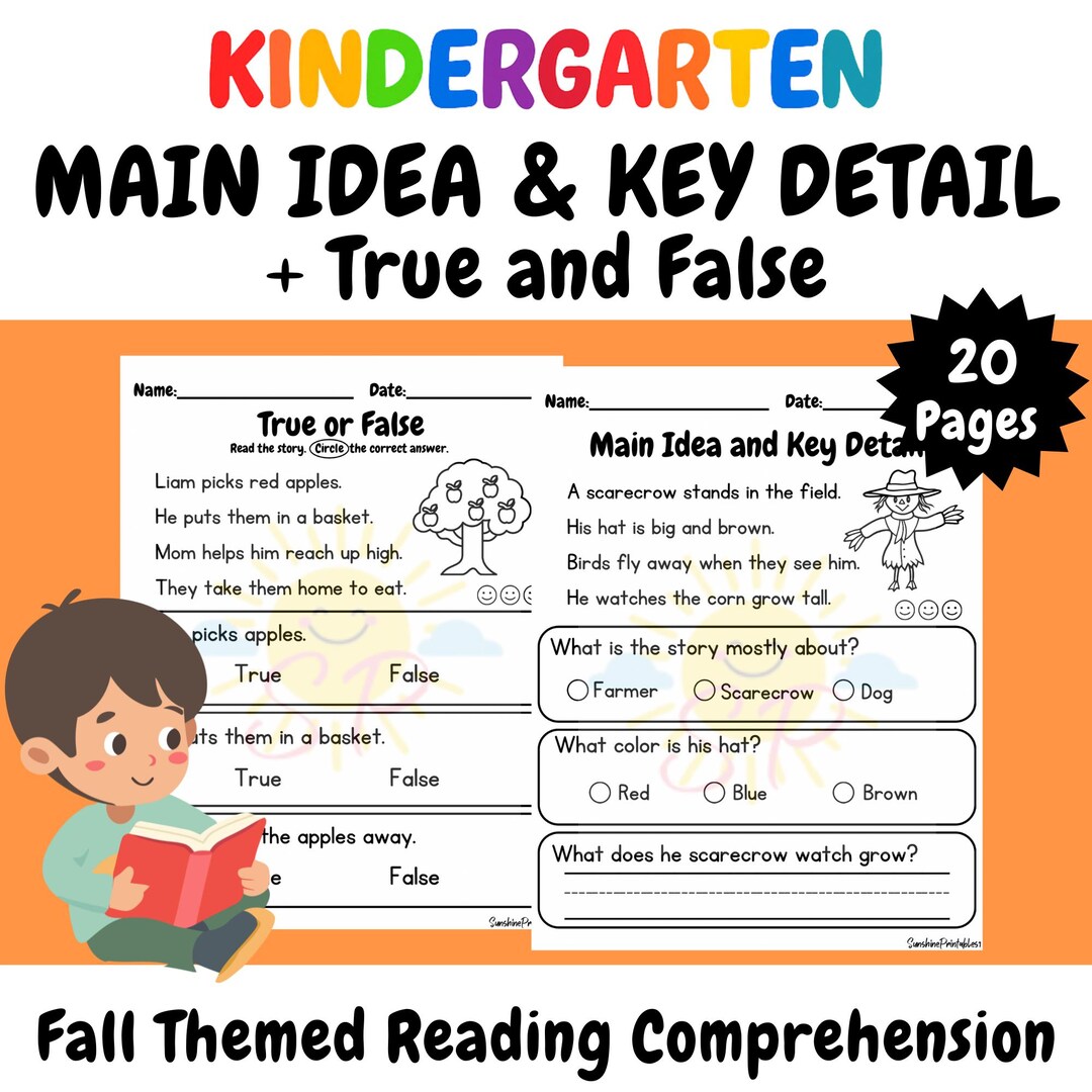 Fall Literacy Worksheets for Kindergarten | Reading Comprehension ...