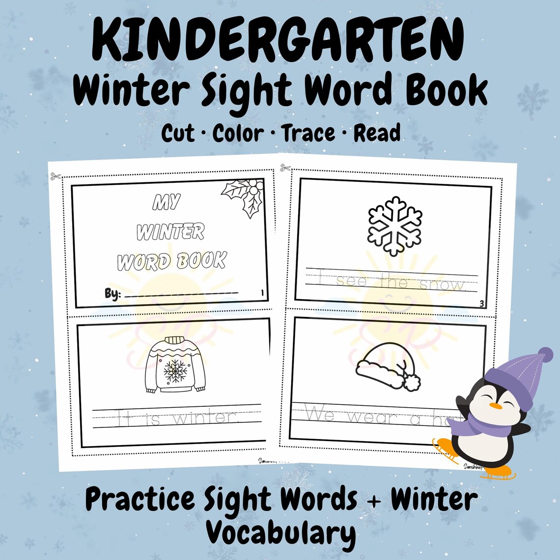 Winter Tracing Mini Book | 10-page Vocabulary & Fine Motor Activity - Etsy