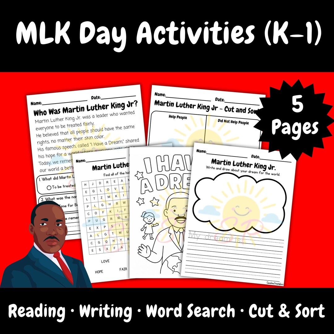 MLK Day Activities for Kindergarten, First Grade | Reading Passage ...