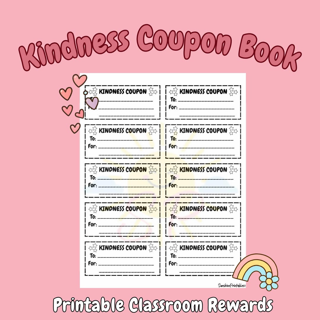 Blank Kindness Coupons | Positive Behavior Reward Printable | Classroom ...