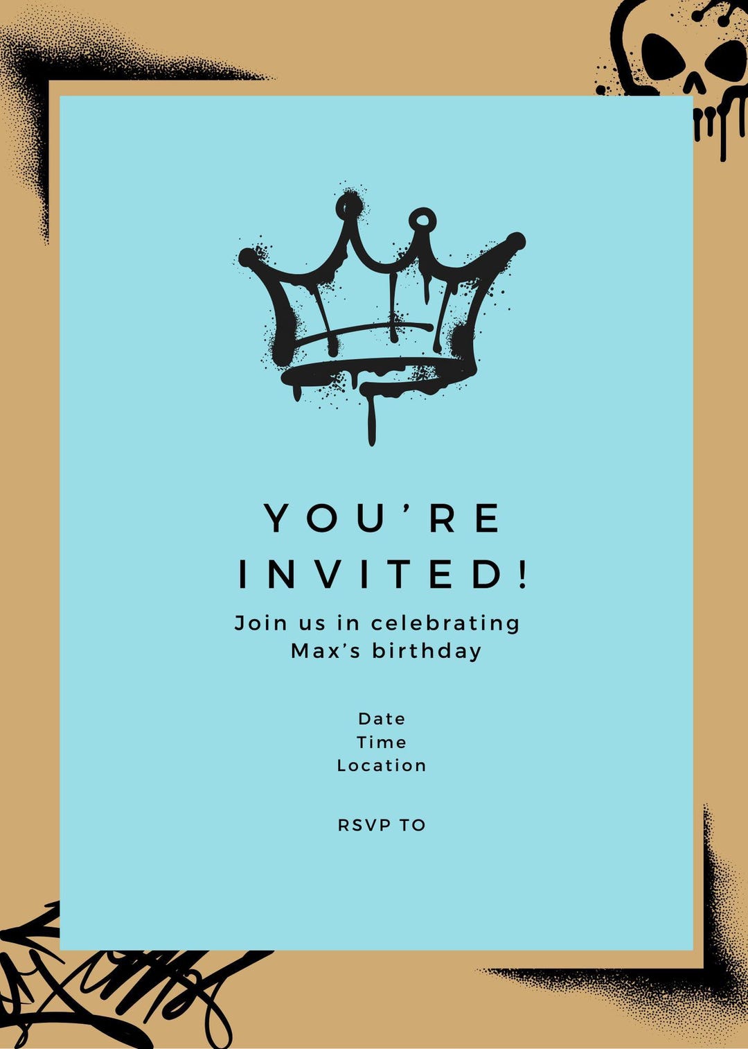 Downloadable Birthday Graffiti Invitation - Etsy