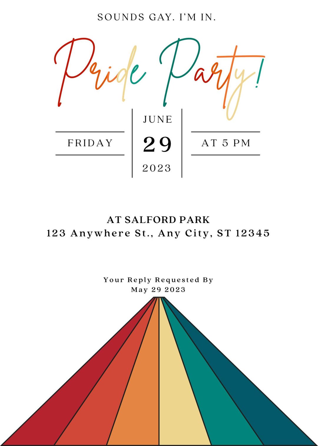 Pride Party Invitation Template Instant Download - Etsy