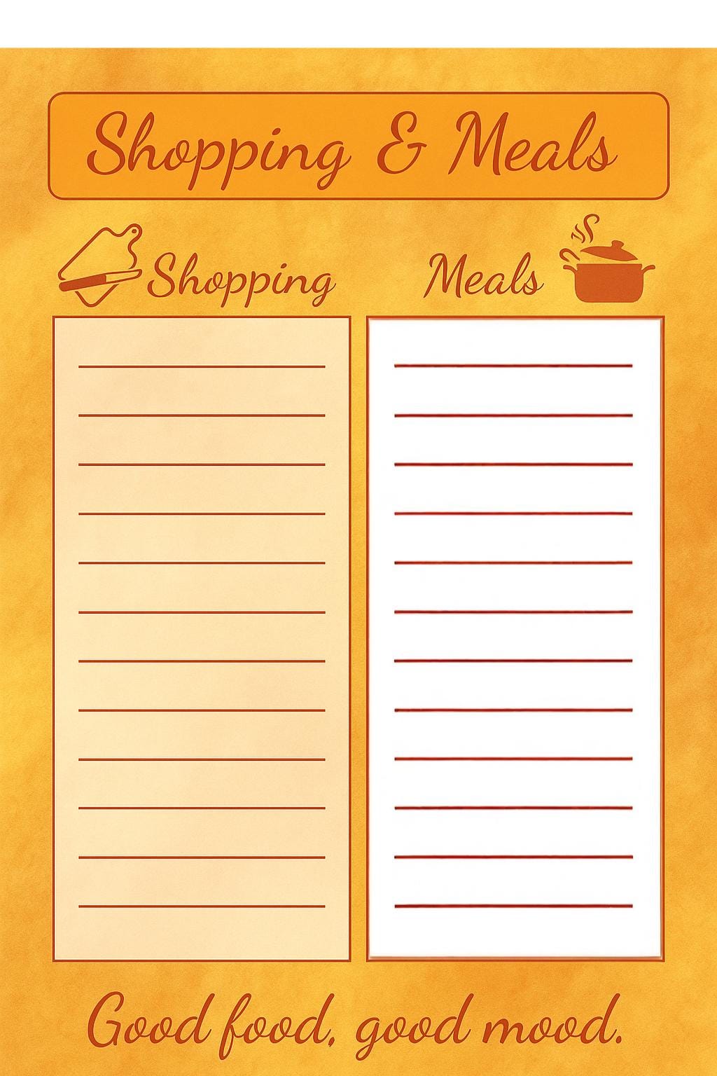 Meal Planner PDF | Grocery List Printable | Kitchen Organizer Sheet - Etsy