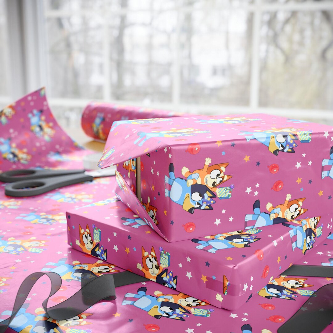 Bluey Themed Wrapping Paper, Fun Gift Wrap for Kids Birthdays - Etsy
