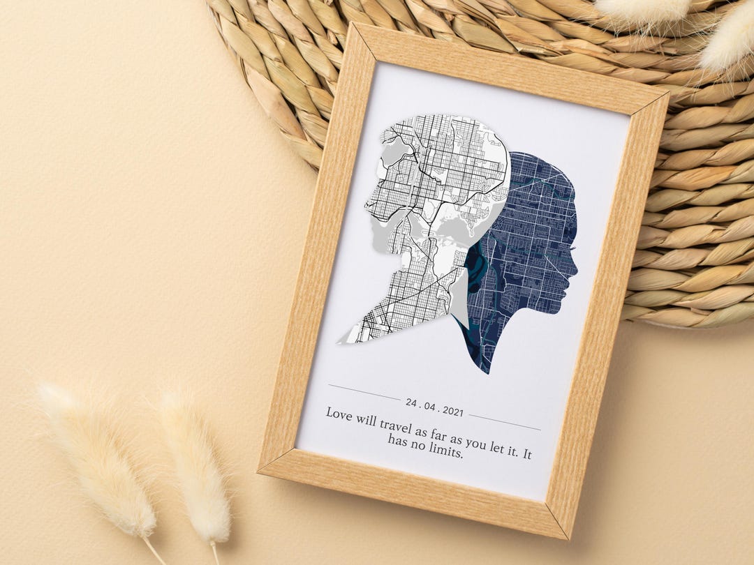 Personalized Map Gift, Silhouette Map Gift, Custom City Poster, Long ...