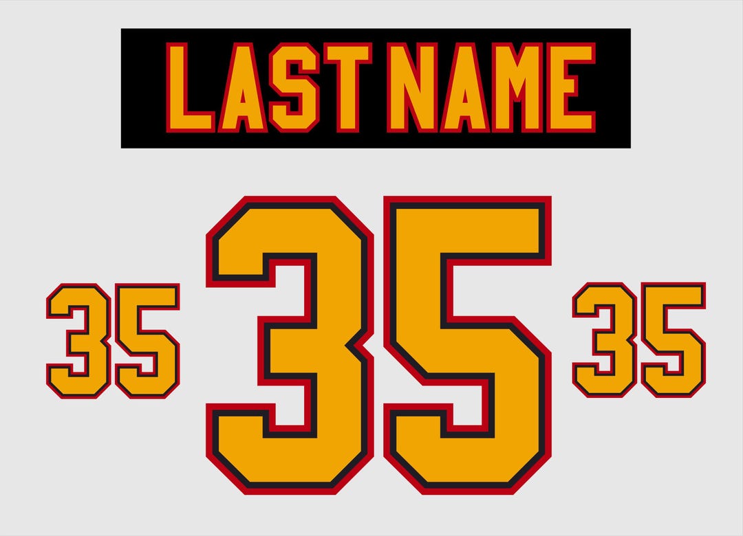 Tricolor Hockey Jersey Lettering Kit | Custom Three-color Name ...