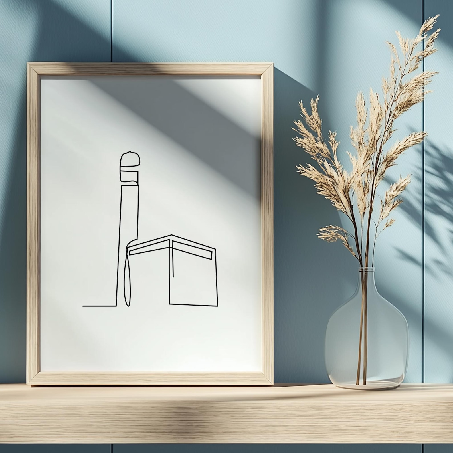 Kaaba Line Art Print | Minimalist Islamic Home Decor (digital Download ...