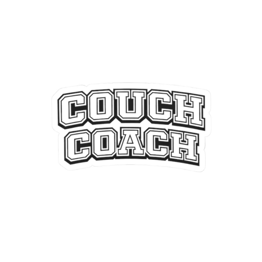 Couch Coach Sticker | Kiss-cut Vinyl Decal, Retro Collegiate Lettering ...