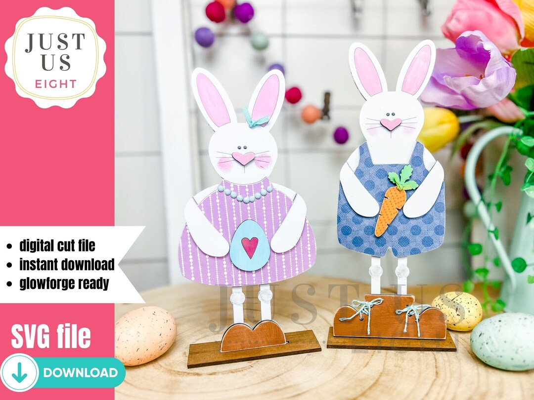 Easter Bunny SVG File, Glowforge Easter, Easter SVG Cut File, Easter ...