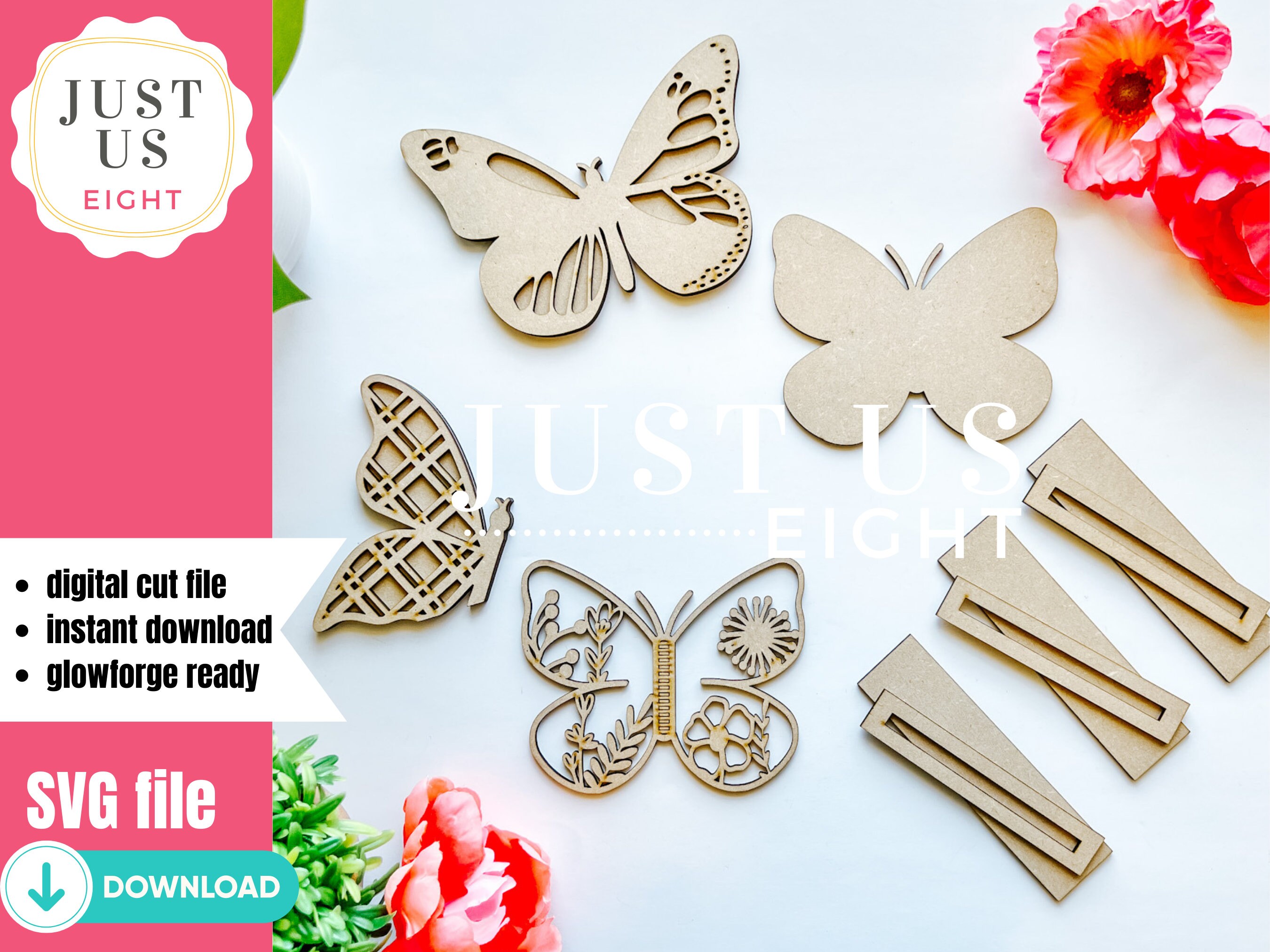 Butterfly SVG File, Glowforge Butterflies, Butterfly SVG Cut File ...