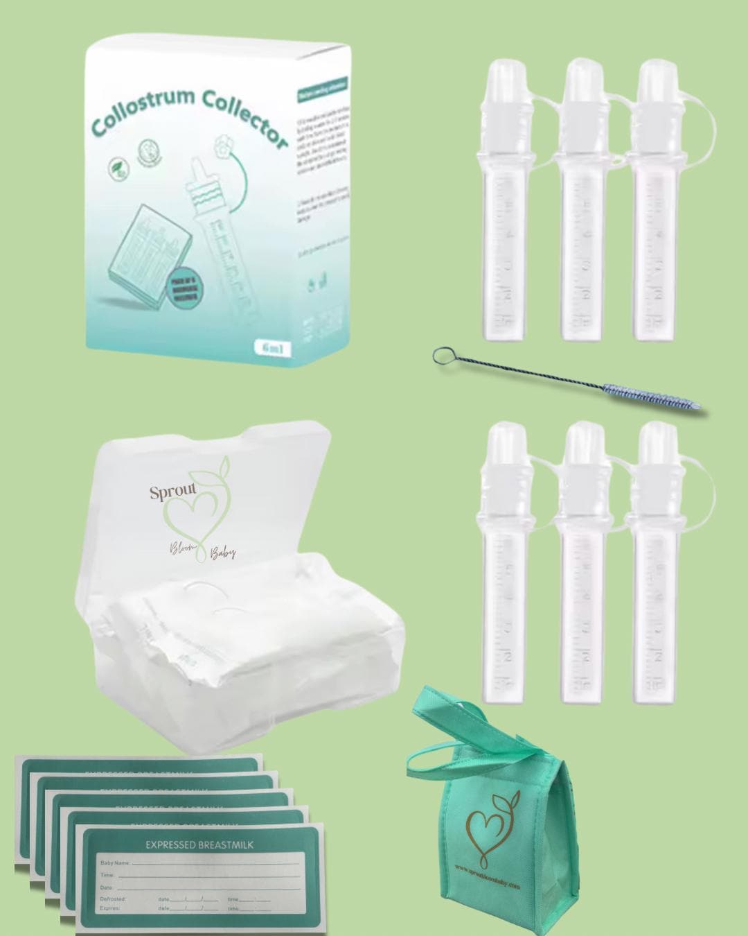 Colostrum Collector Kit + Food Grade Silicone 4ml/6pcs Free Thermal Bag ...