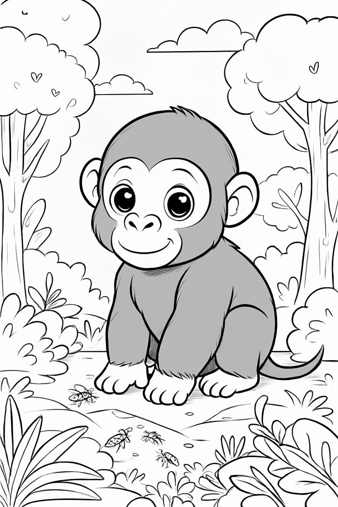 Safari Animals Coloring Pages - Etsy