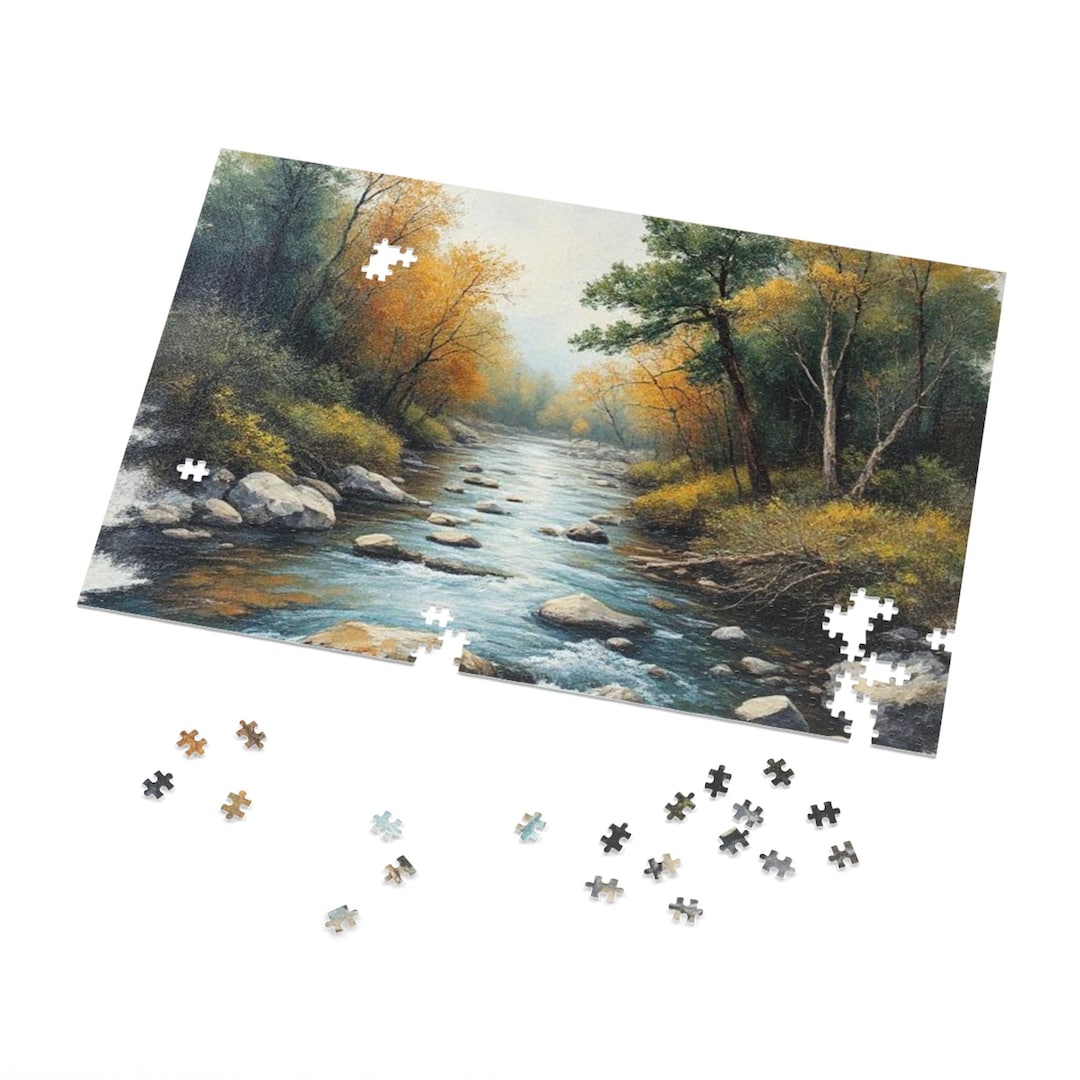 Scenic River Jigsaw Puzzle With Tin: Nature Relaxation Activity - Etsy