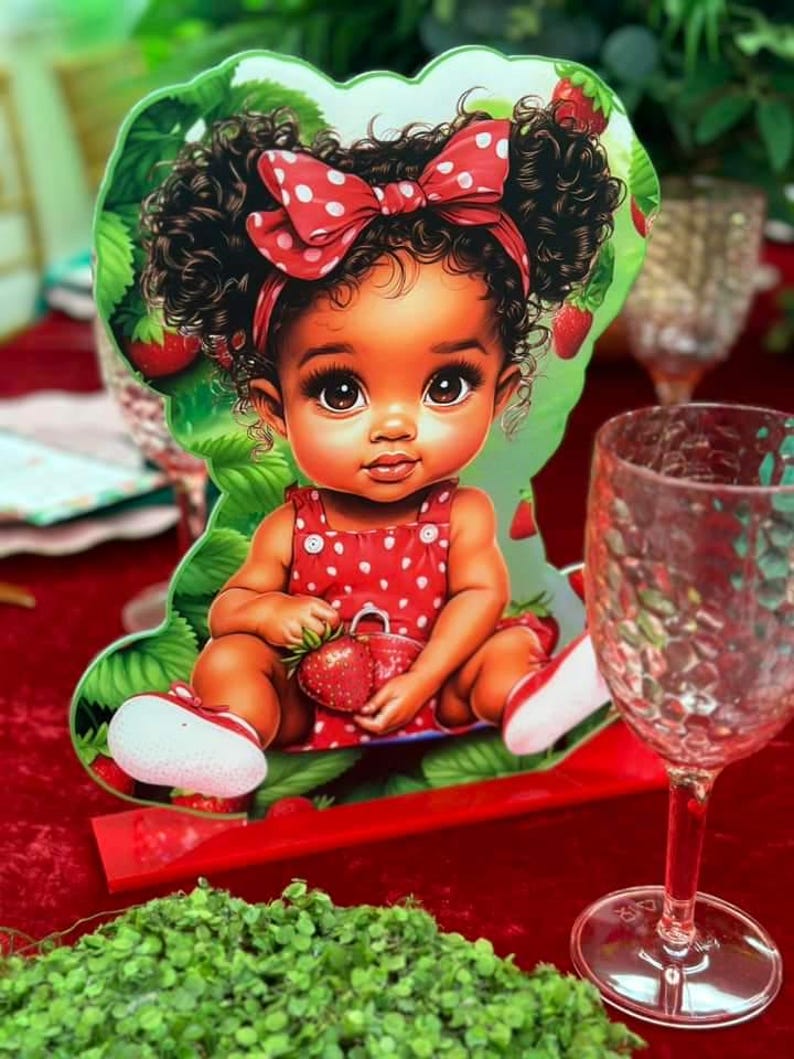 Strawberry Shortcake Acrylic Table Centerpiece/girl Birthday Party ...