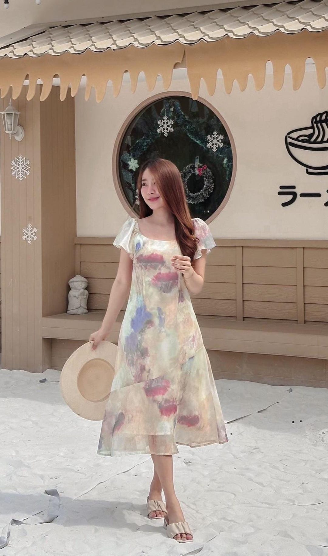Pastel Floral Chiffon Dress – Romantic Summer Midi Dress – Soft Girl ...
