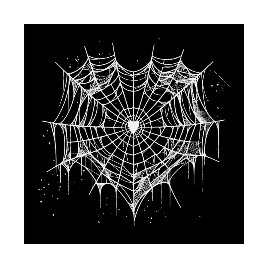 Gothic Spider Web Heart Poster,black & White Minimalist Wall Art, Dark ...