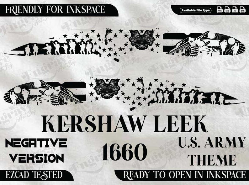 Kershaw Leek 1660 U.S. Army Theme Design,lasercut,laserengraving ...
