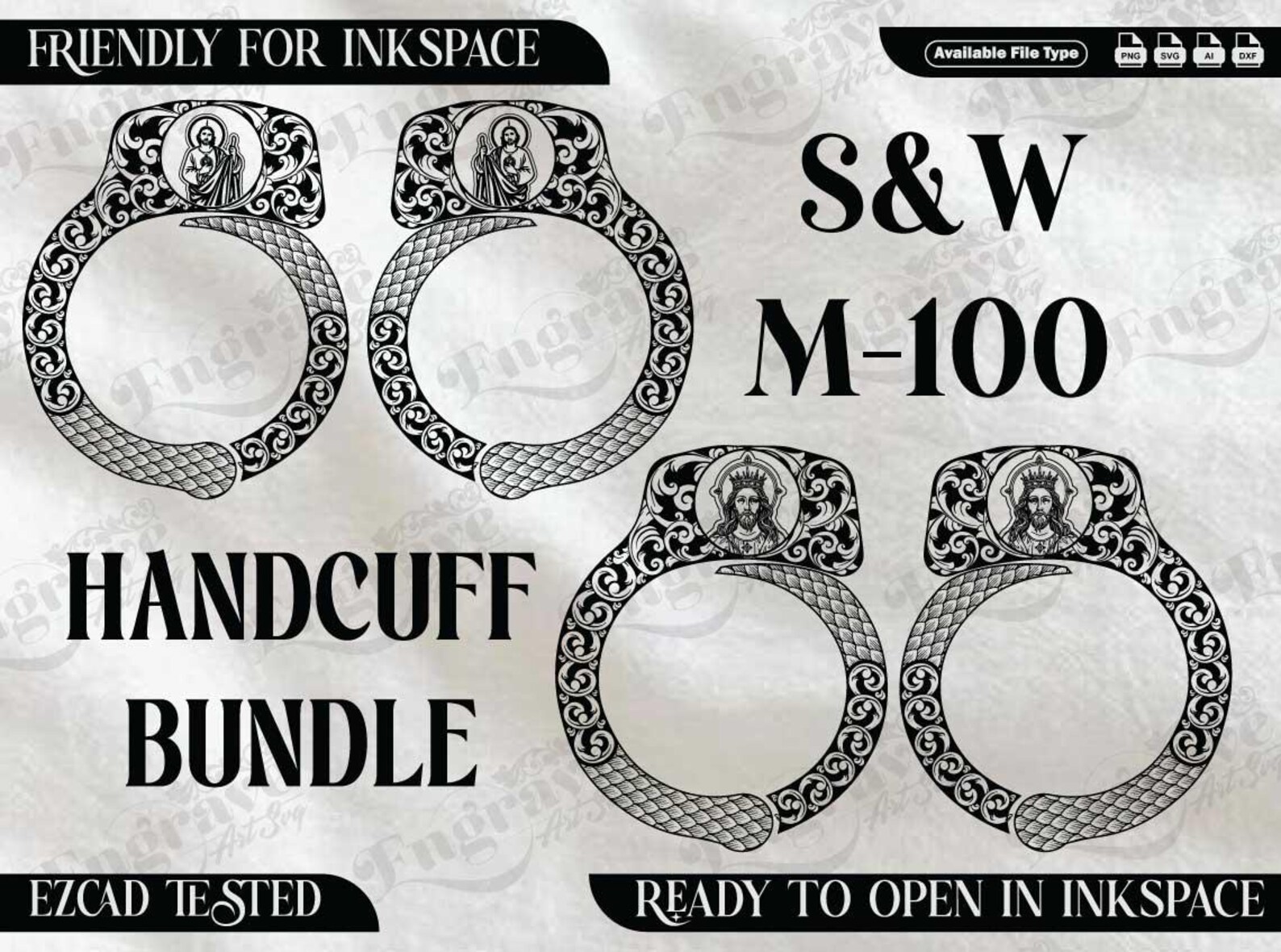 HANDCUFF Bundle 4 Designs,lasercut,laserengraving,fiberlaser ...