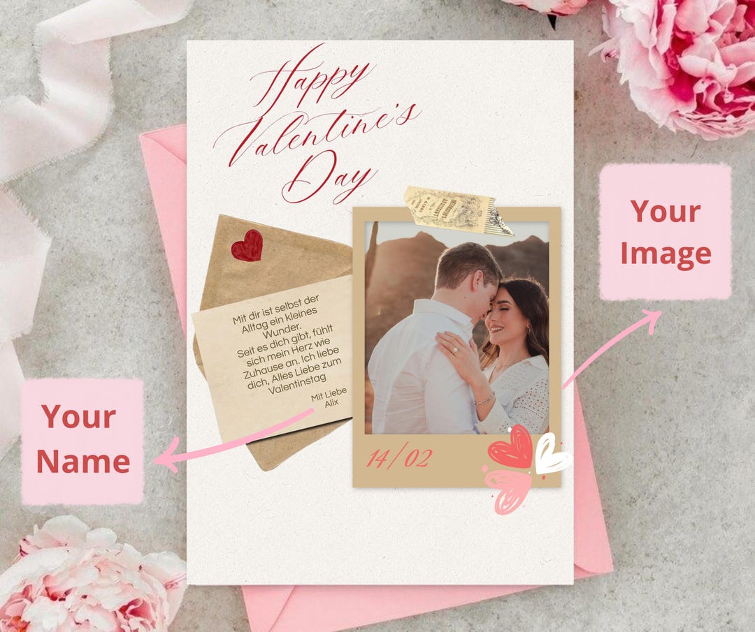 Personalized German Valentine's Day Card - Ich Liebe Dich (digital ...