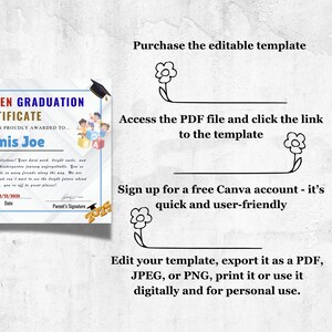 Kindergarten Graduation Certificate Editable | 2025 Graduation ...