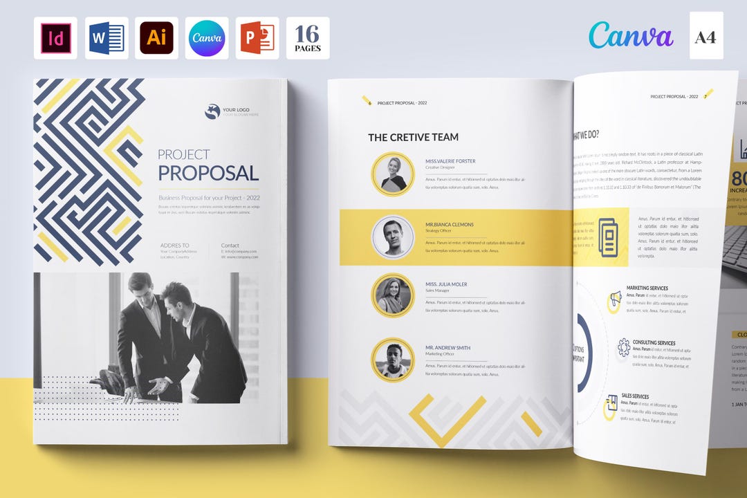 Project Proposal Template (canva, Word, Powerpoint, Indesign ...