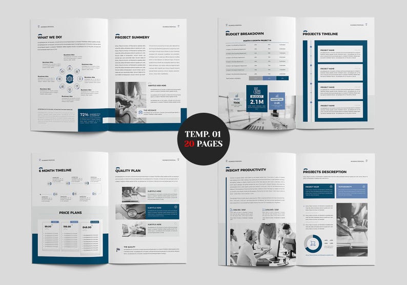Business Brochure Template Bundle (canva, Powerpoint, Word, Indesign ...