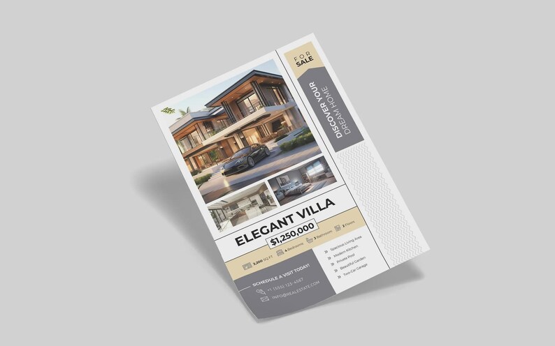 Real Estate Flyer Template: Modern Design, Editable (canva, Word ...