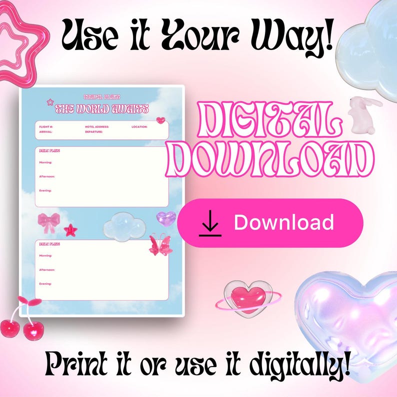 Y2K Digital Planner | 2025 2026 Calendar | PDF | Aesthetic Printable ...