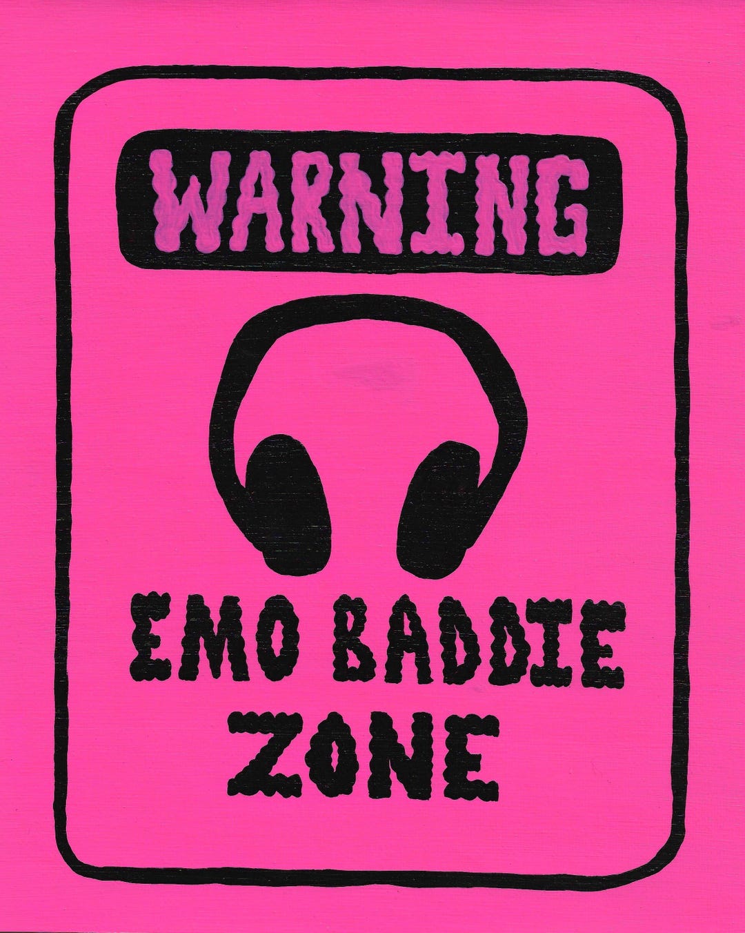 Edgy Emo Warning Sign, Gothic Acrylic Canvas Wall Art - Etsy