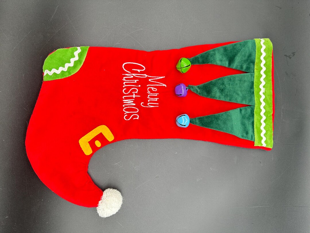 Vintage Prima Creations Christmas Stocking Elf Feet Jingle Bells 18 ...