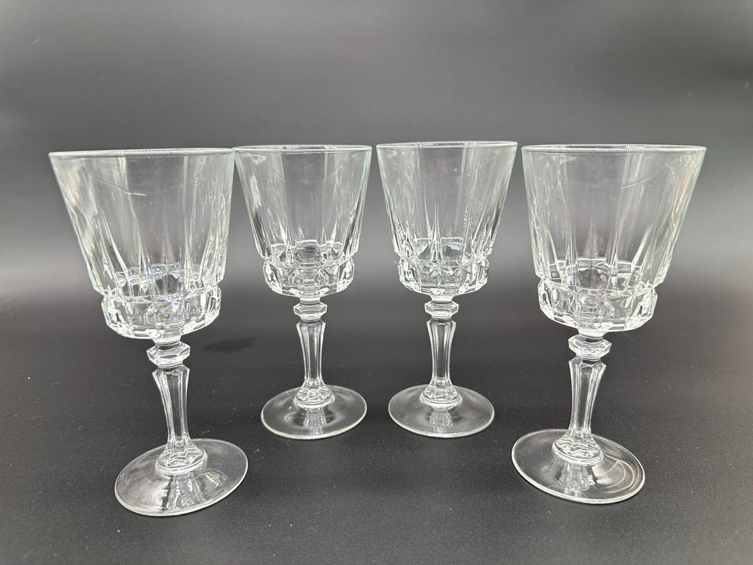 Set of 4 Vintage Cristal D'arques Durand Chantelle (lady Victoria) Wine ...