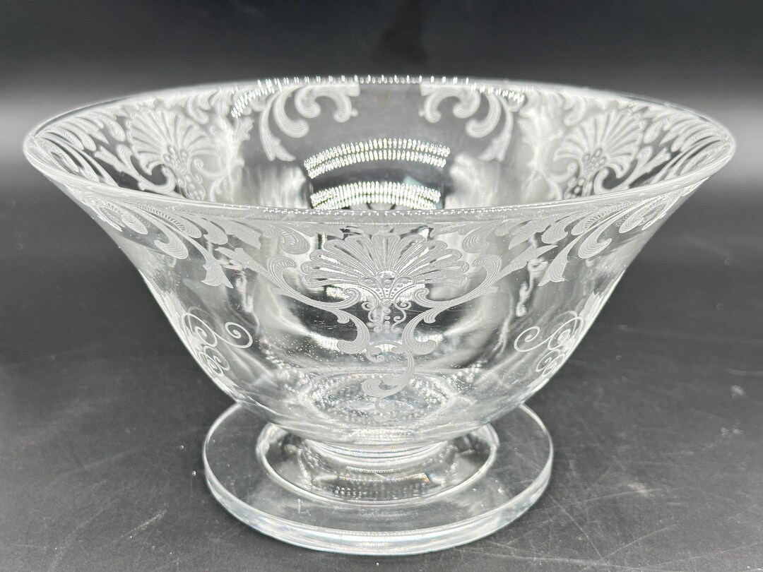 Vintage Etched Cambridge Chantilly Elegant Glass Bowl Foot 9" - Etsy