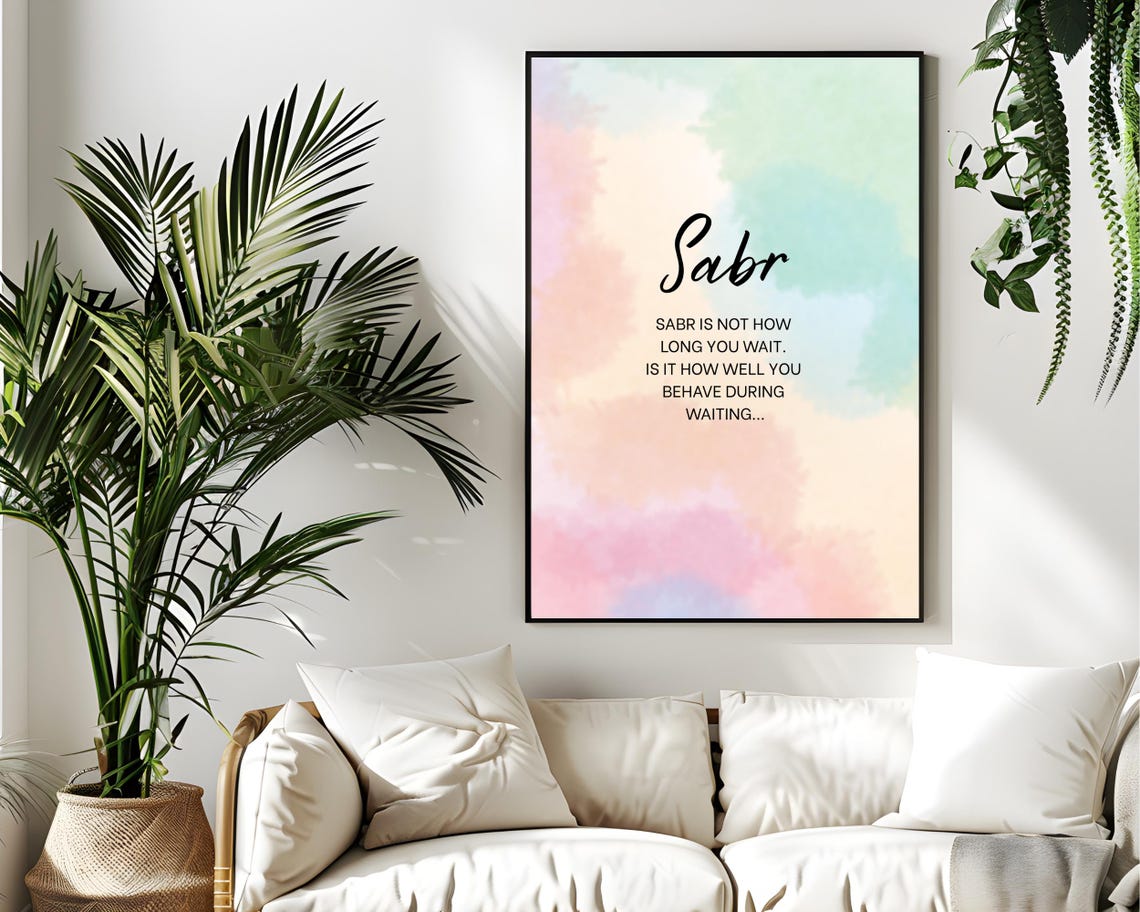 Sikh Sabr Quote Wall Art | Pastel Aesthetic Digital Download | Patience ...