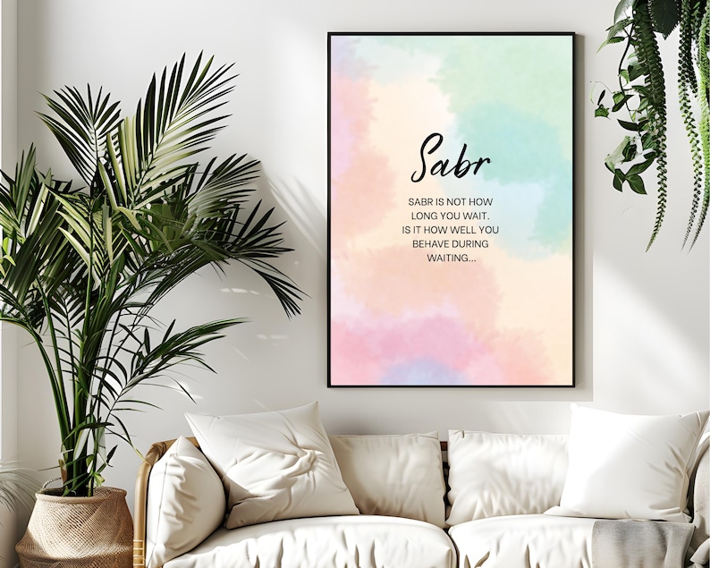 Sikh Sabr Quote Wall Art | Pastel Aesthetic Digital Download | Patience ...