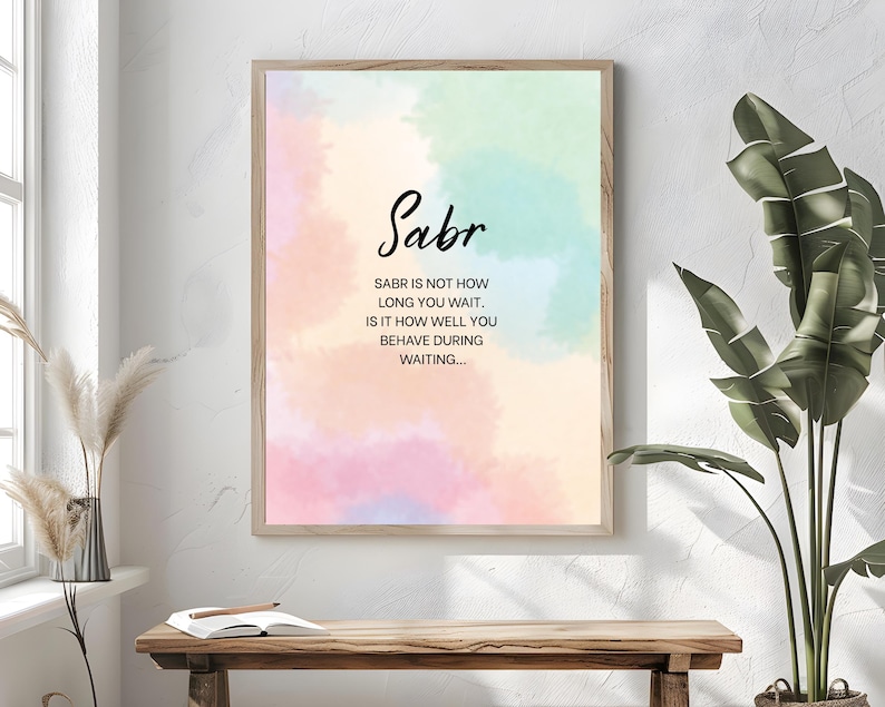 Sikh Sabr Quote Wall Art | Pastel Aesthetic Digital Download | Patience ...