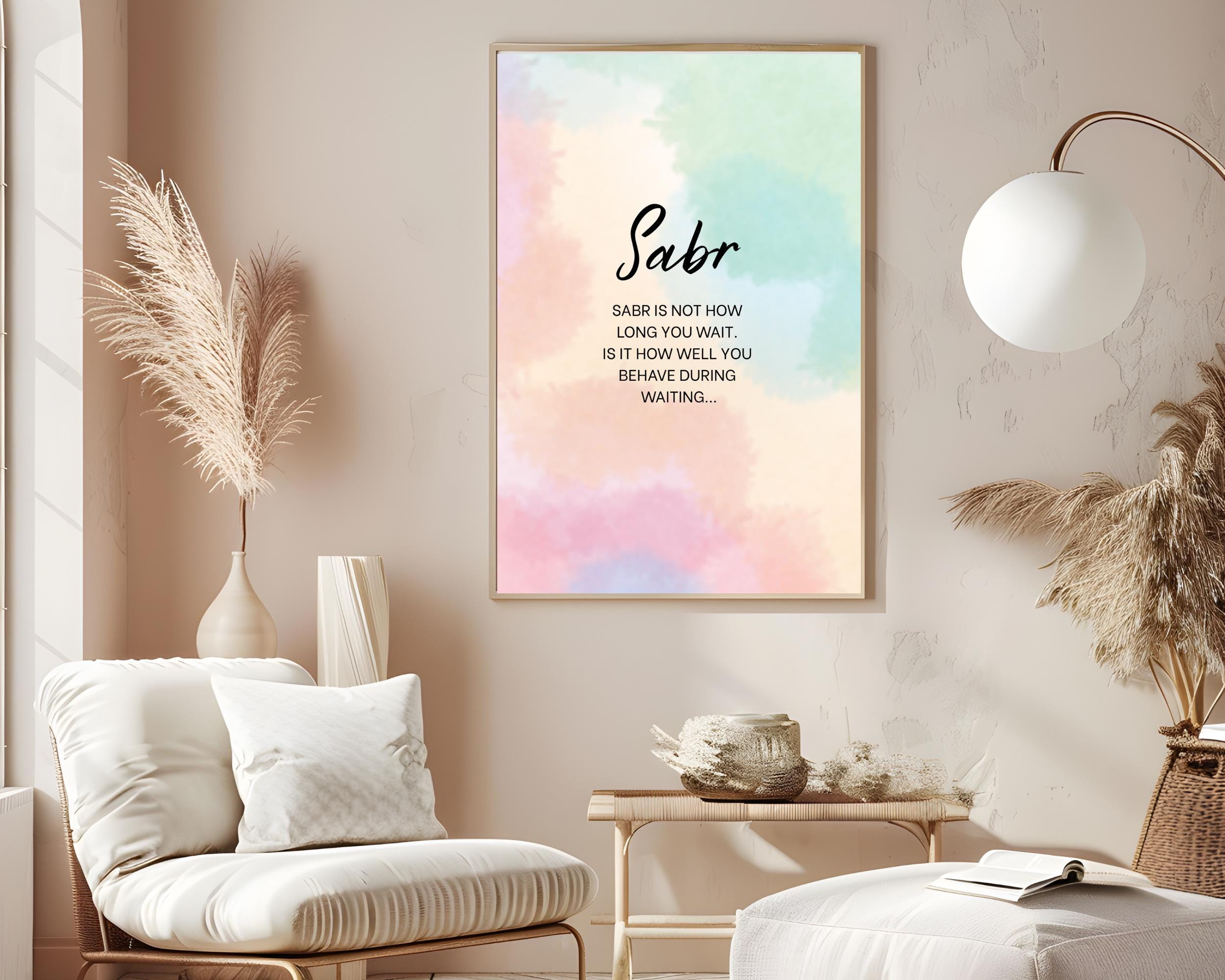 Sikh Sabr Quote Wall Art | Pastel Aesthetic Digital Download | Patience ...