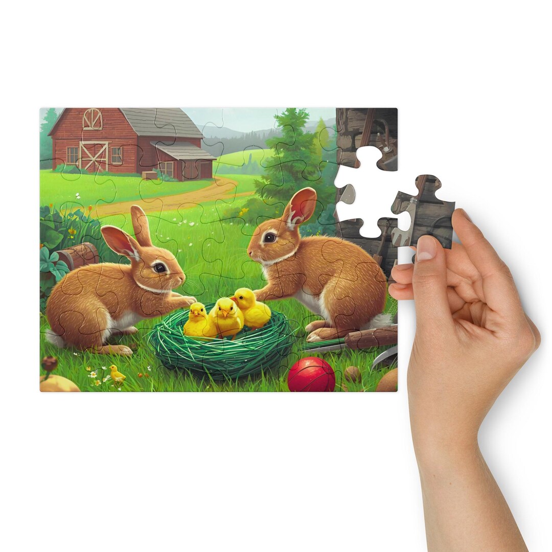 Rabbits Pre-cut Jigsaw Puzzle With Tin, for You, Gifting or Framing ...