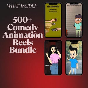 500+ Viral Comedy Animation Reels Bundle: PLR + MRR (digital Download ...