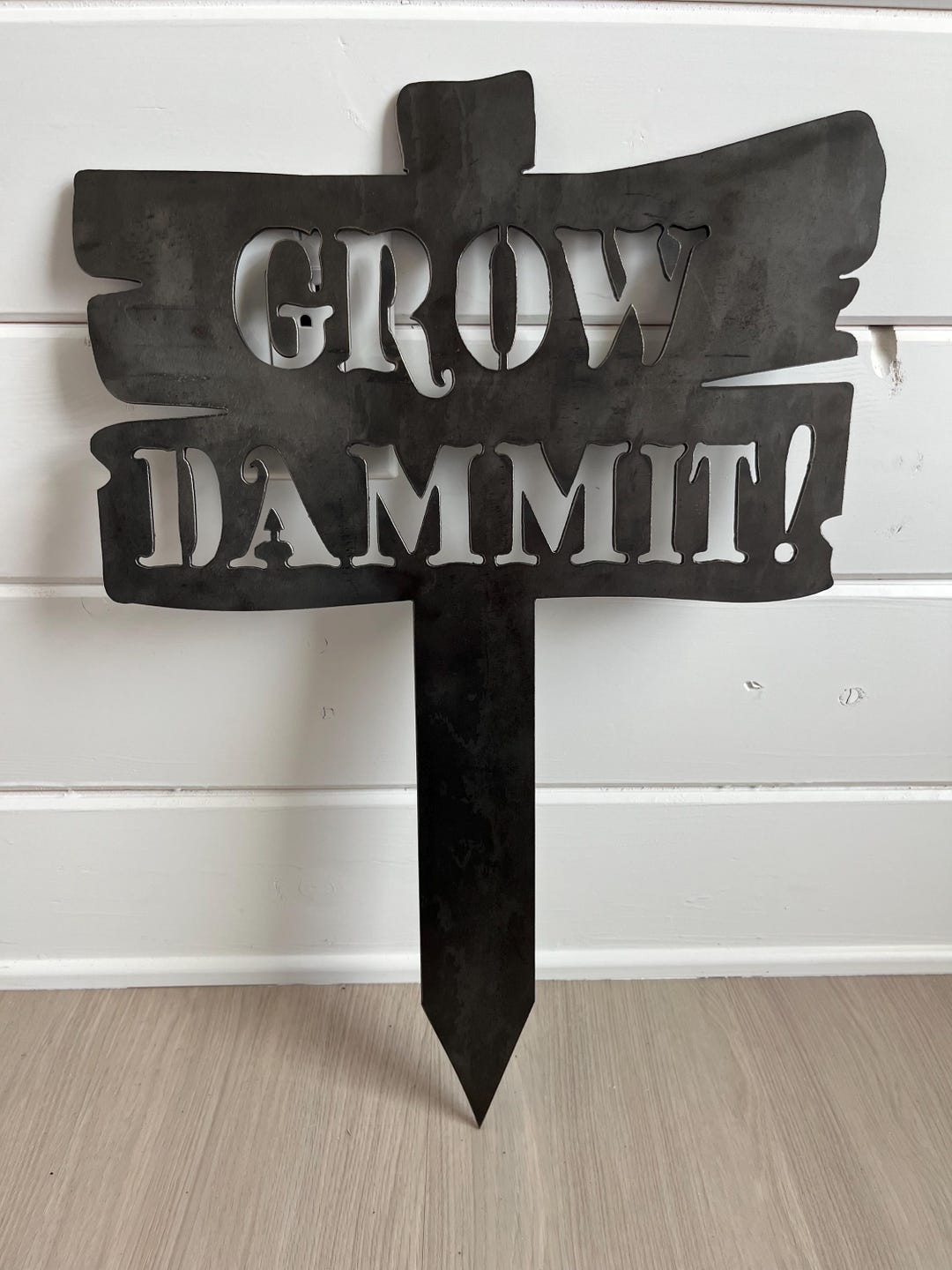 Metal Big Grow Dammit Garden Sign - Etsy