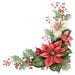 Watercolor Poinsettia Christmas Border Clipart: Festive Holly Frames ...